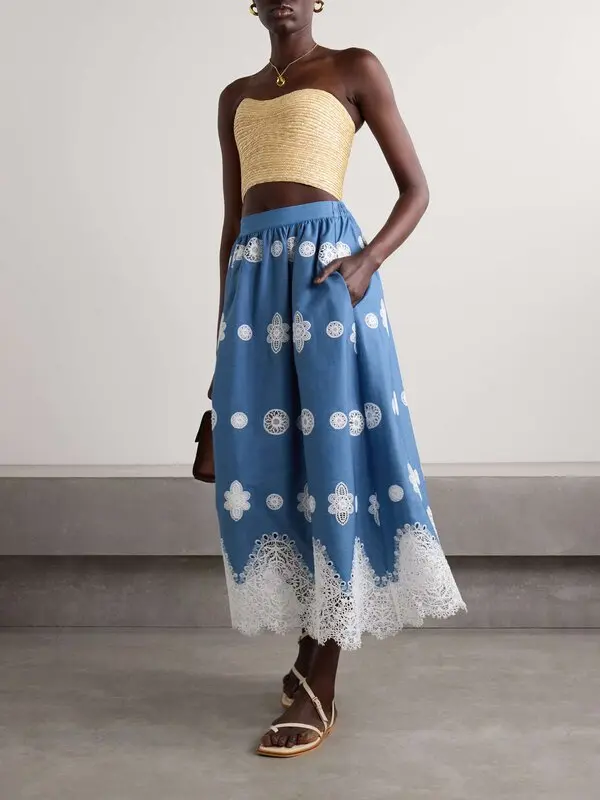 knee length dresses for ladies Chambray Embroidered Aubury Maxi Dress main image 0