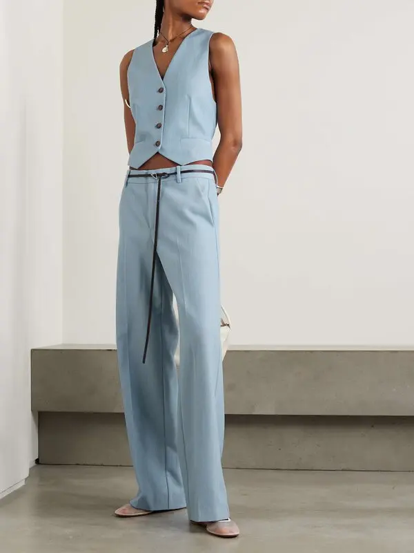ST. AGNI Carter Pleated Wide-leg Pants