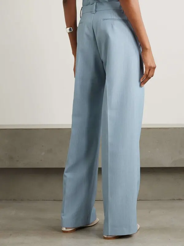 ST. AGNI Carter Pleated Wide-leg Pants