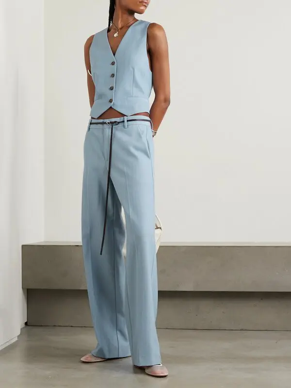 ST. AGNI Carter Pleated Wide-leg Pants