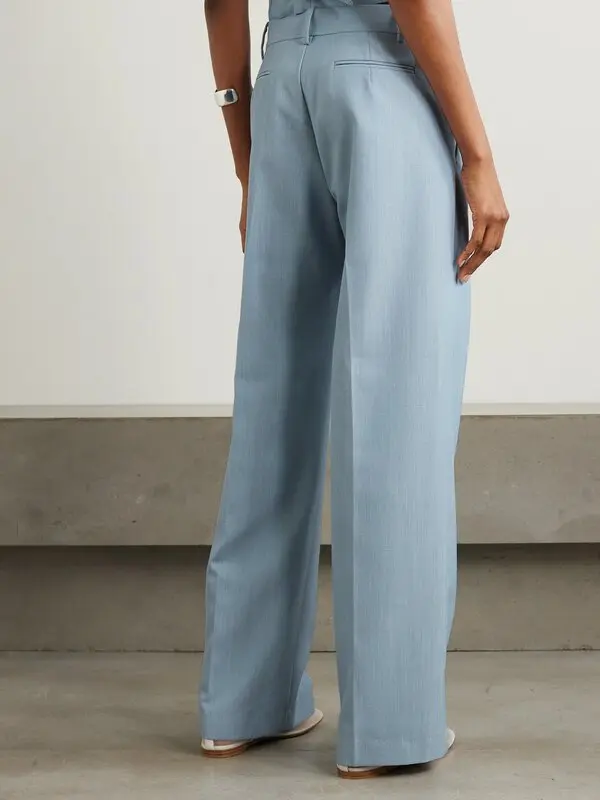 ST. AGNI Carter Pleated Wide-leg Pants