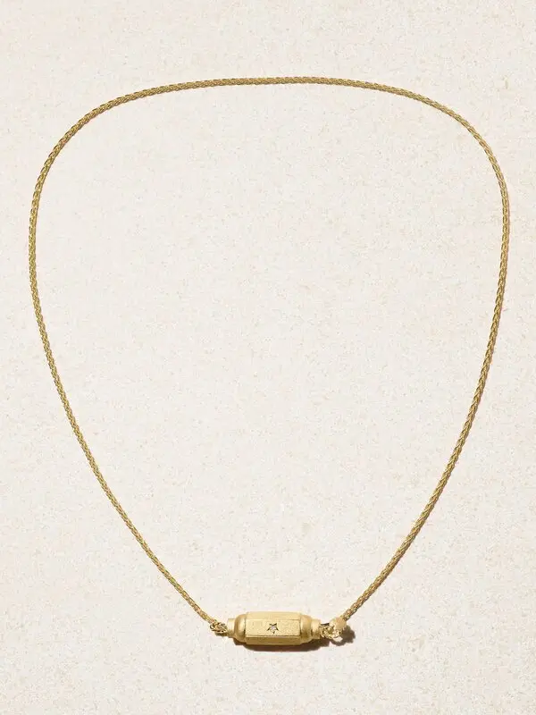 MARIE LICHTENBERG Micro Coco Locket Diamond Necklace - Gold