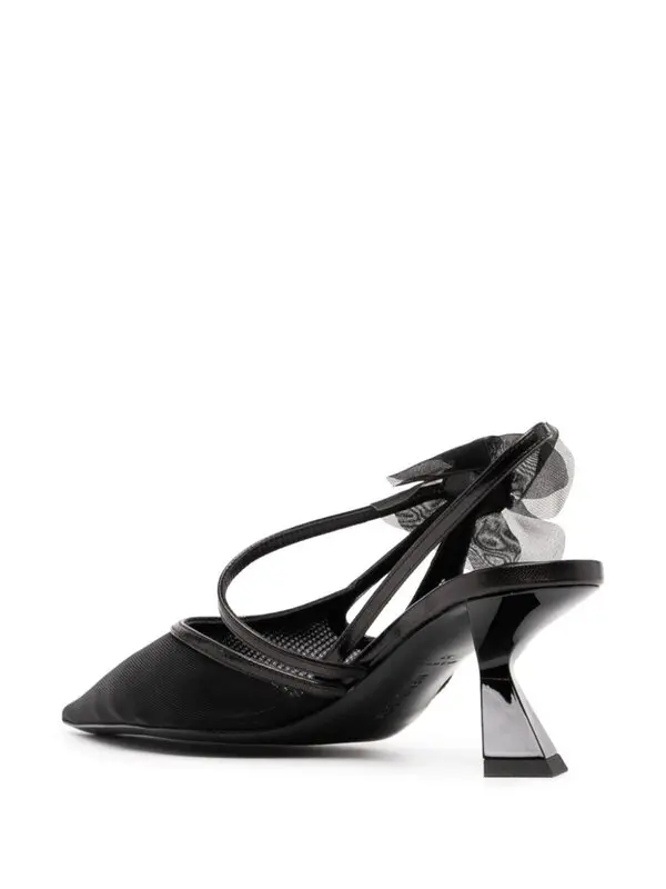 NENSI DOJAKA 65mm Faux-flower Leather Pumps