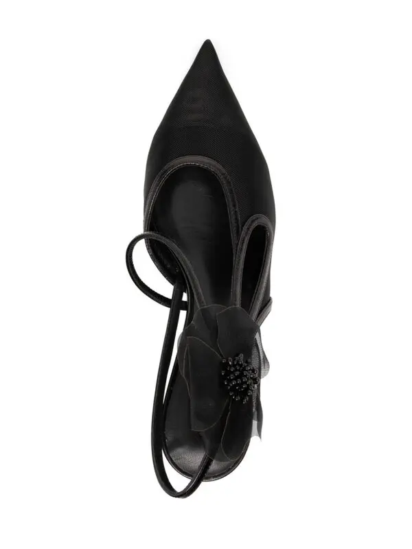 NENSI DOJAKA 65mm Faux-flower Leather Pumps