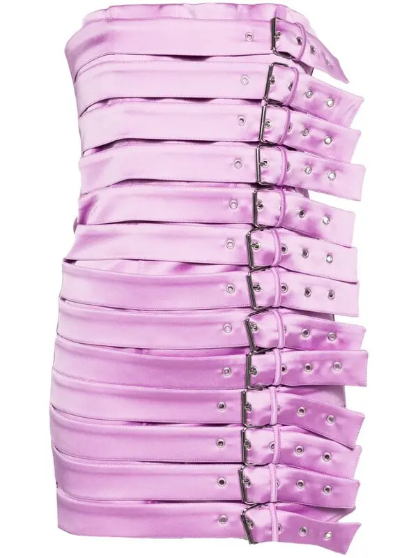 Giuseppe Di Morabito Buckle-detail Strapless Dress - Purple