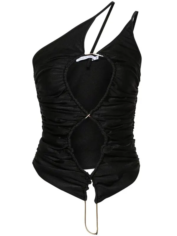 Amen Cut-out Asymmetric Top - Black