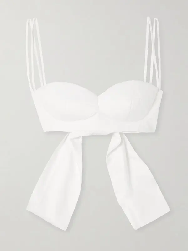 Magda Butrym Appliquéd Cotton Bralette - White