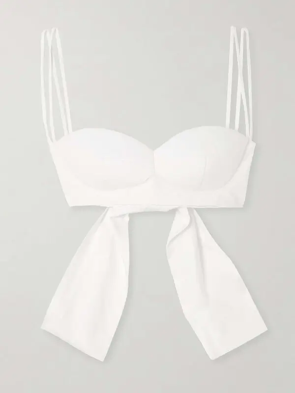 Magda Butrym Appliquéd Cotton Bralette