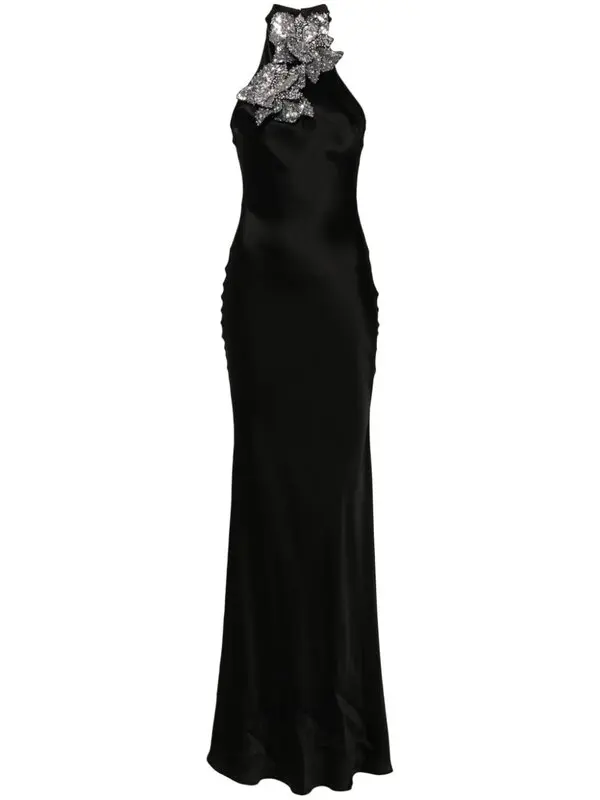 Amen Crystal-embellishment Maxi Dress - Black