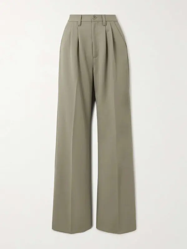 ANINE BING Carrie Pleated Wide-leg Pants