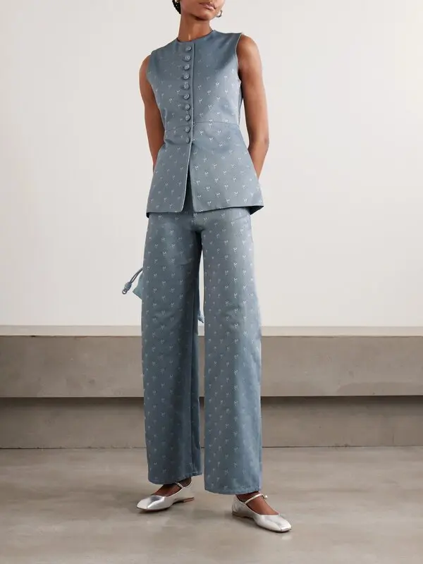 LIBEROWE Annie Floral Jacquard Pants