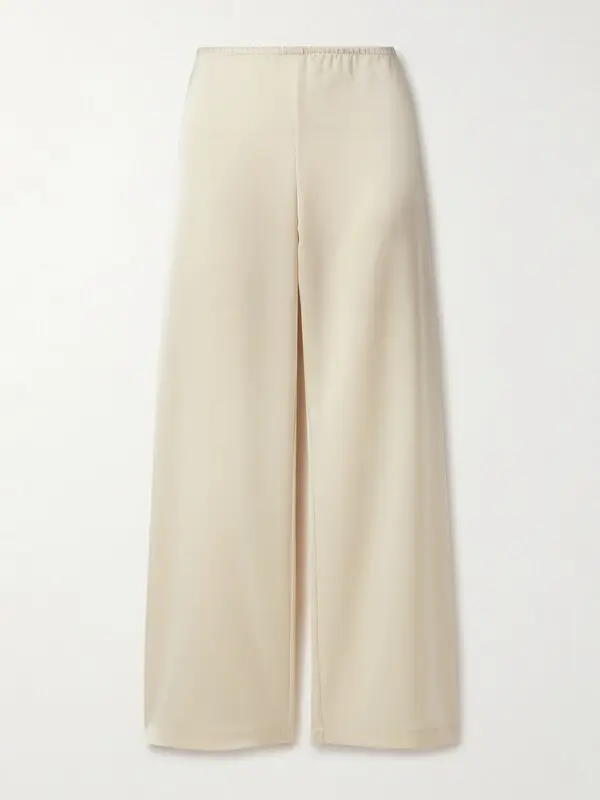 LESET Barb Washed-satin Wide-leg Pants
