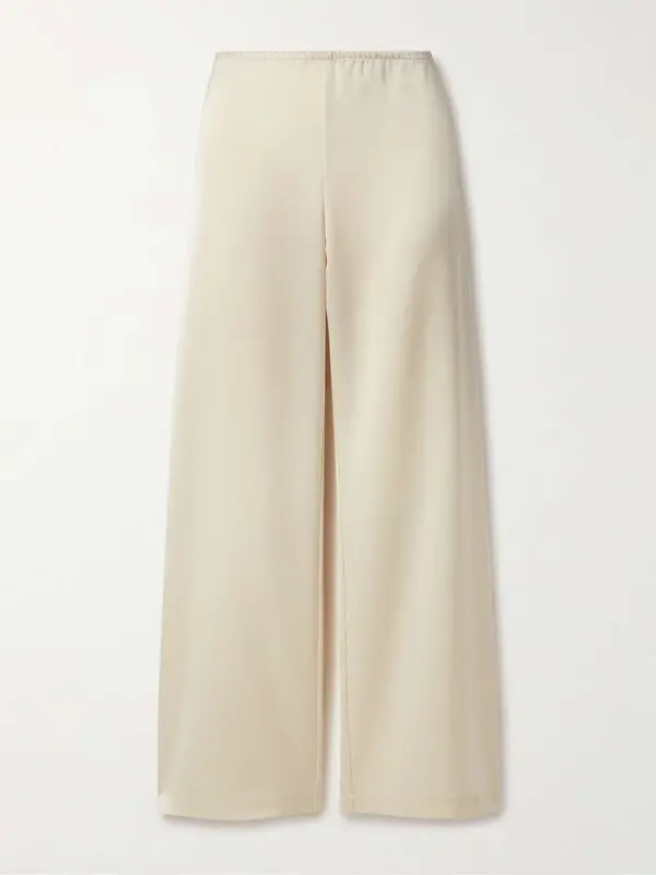 LESET Barb Washed-satin Wide-leg Pants
