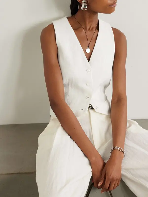 ST. AGNI Linen Vest