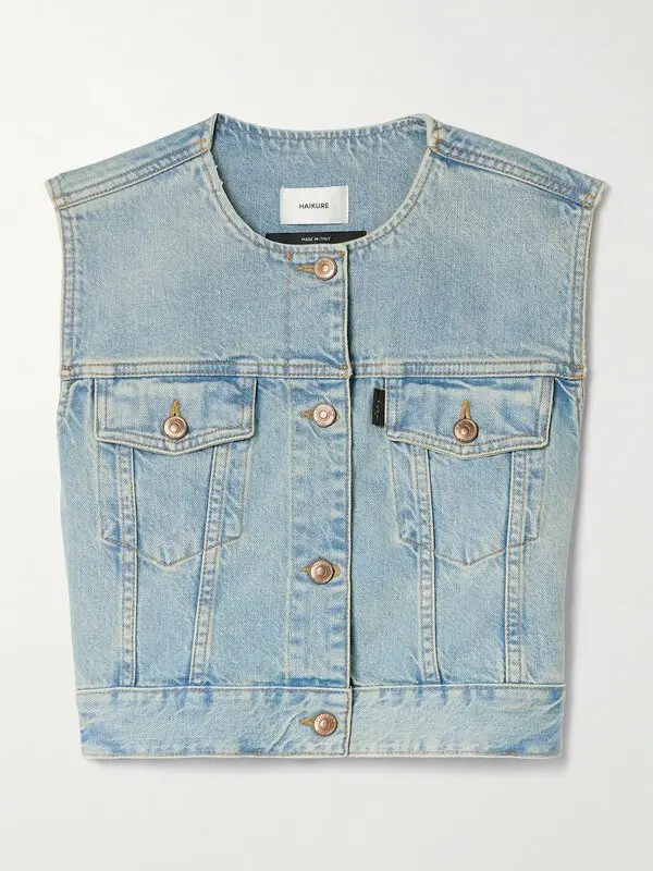 HAIKURE Judy Cropped Denim Vest
