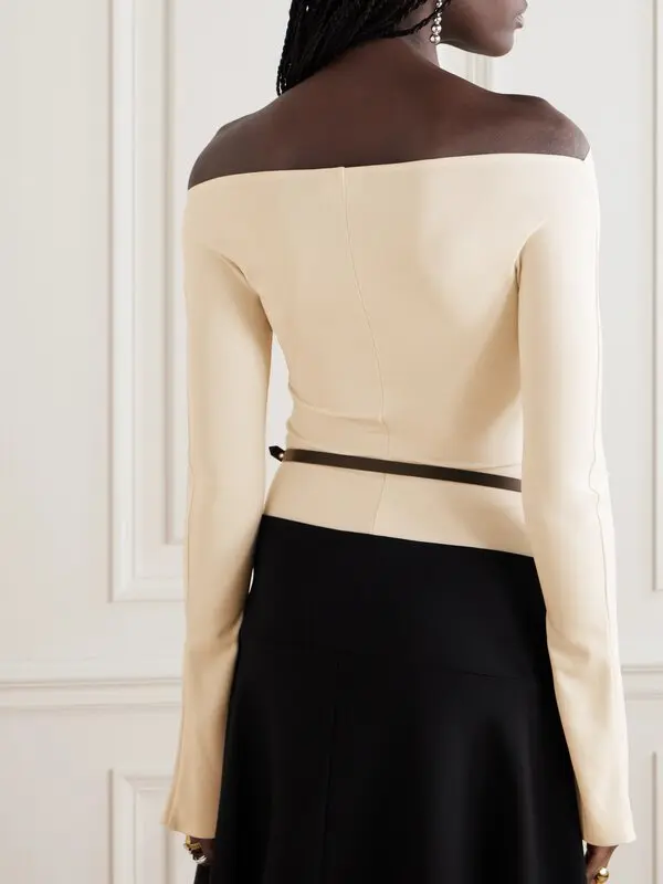 COURREGES Off-the-shoulder Jersey Bodysuit - Off-white