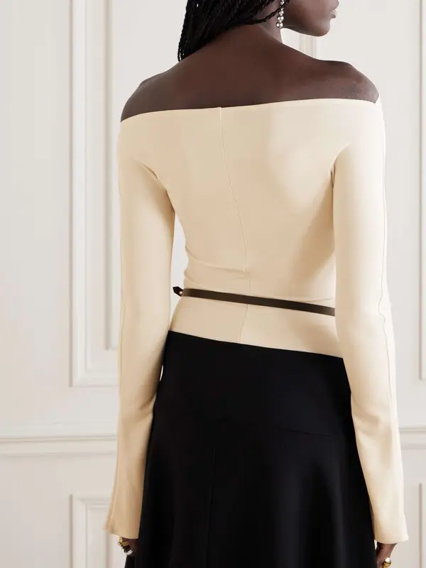 COURREGES Off-the-shoulder Jersey Bodysuit - Off-white