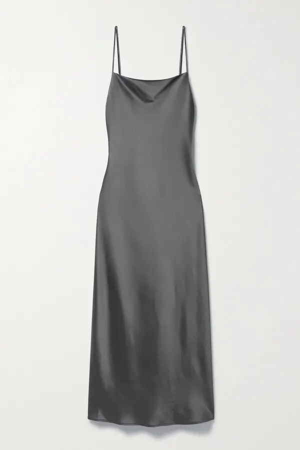 LESET Barb Satin Midi Dress