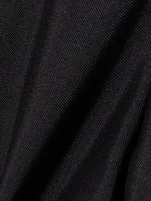 Burberry Pleated Wool And Silk-blend Twill Wide-leg Trousers - Black