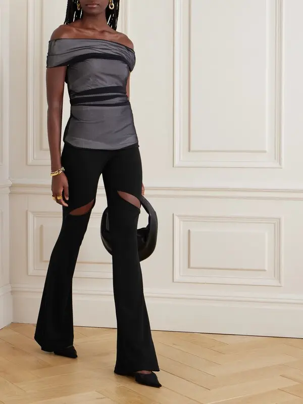COURREGES Ellipse Zip-detailed Jersey Flared Pants