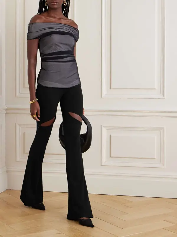 COURREGES Ellipse Zip-detailed Jersey Flared Pants