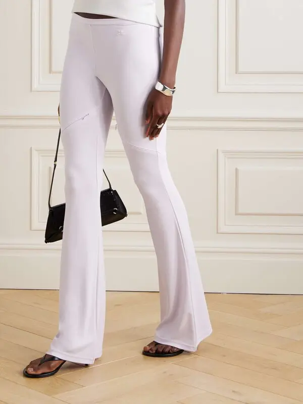 COURREGES Ellipse Zip-detailed Jersey Flared Pants - Lilac