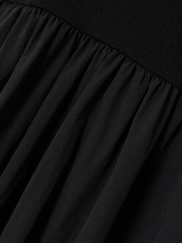 ST. AGNI Ribbed-knit And Poplin Maxi Dress