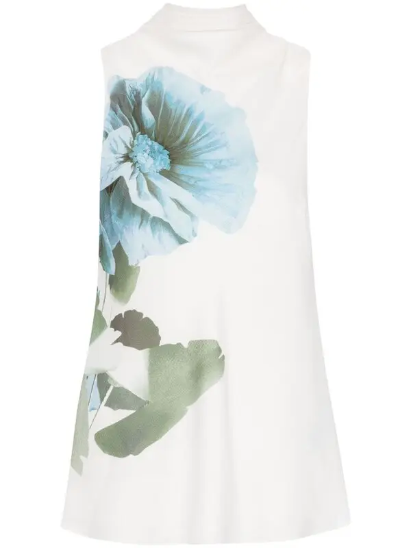 Ted Baker London Flower-print Sleeveless Blouse - White