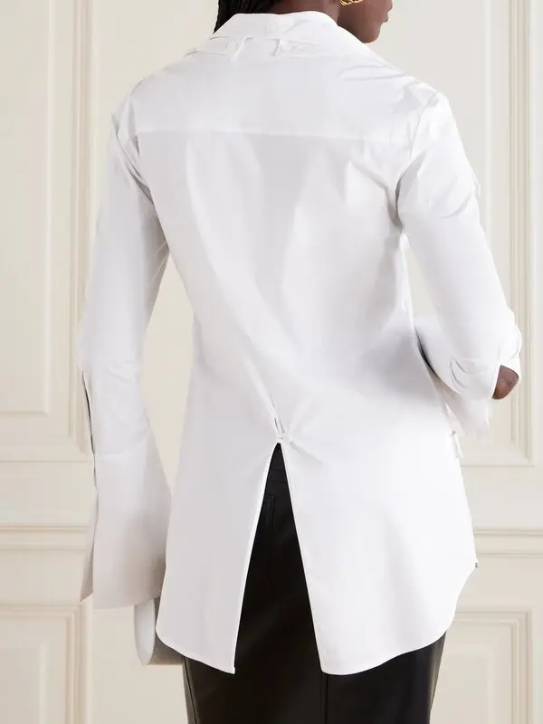 COURREGES Embellished Cotton-blend Poplin Shirt