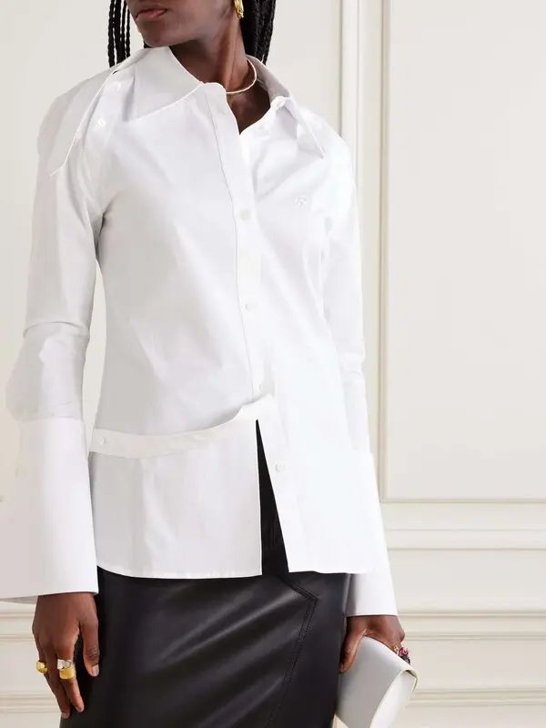 COURREGES Embellished Cotton-blend Poplin Shirt