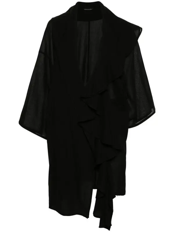 Yohji Yamamoto Textured Draped Coat