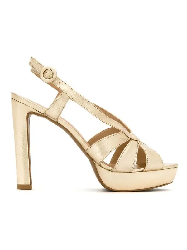 AMIR SLAMA Metallic Leather Platform Sandals