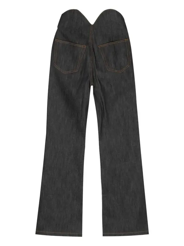 We11Done Uneven Thigh-rise Wide-leg Jeans - Blue