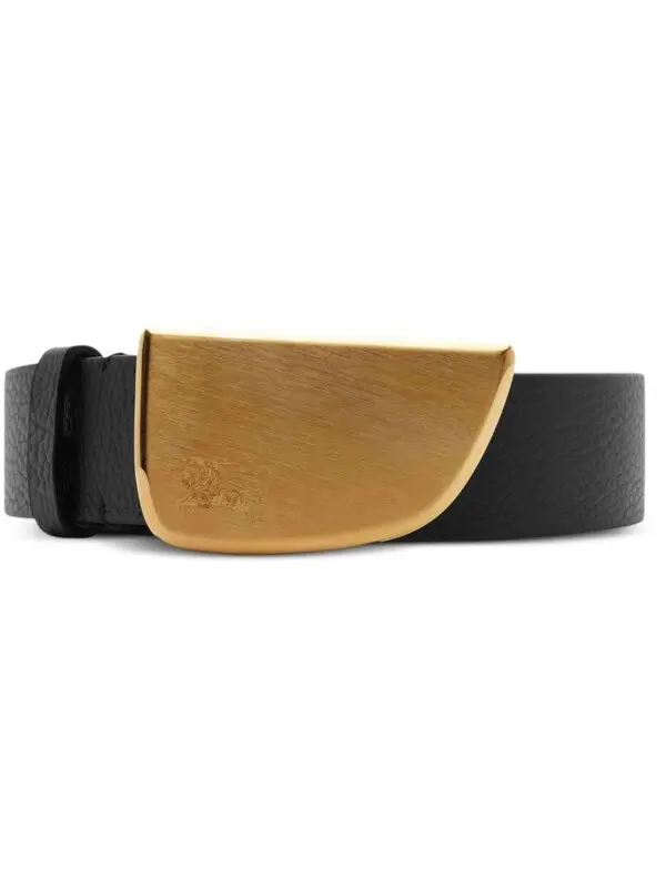 Burberry Engraved-detail Leather Belt - Black
