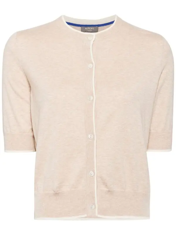 N.peal Button-down Short-sleeve Cardigan