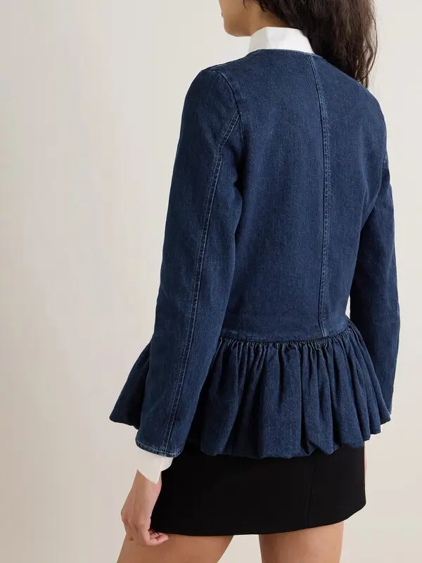 LIBEROWE Denim Peplum Jacket - Blue