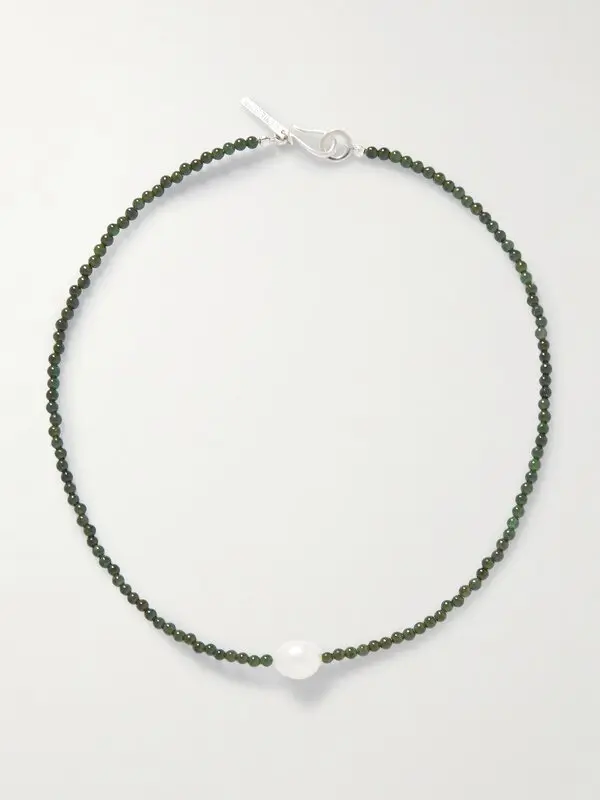 SOPHIE BUHAI Mermaid Jade And Pearl Necklace - Green