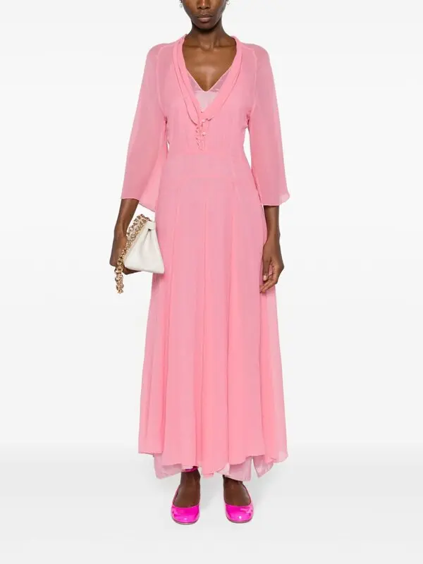 FORTE_FORTE Flared Crinkled Maxi Dress