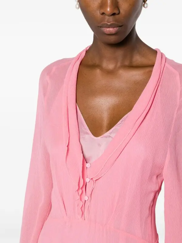 FORTE_FORTE Flared Crinkled Maxi Dress