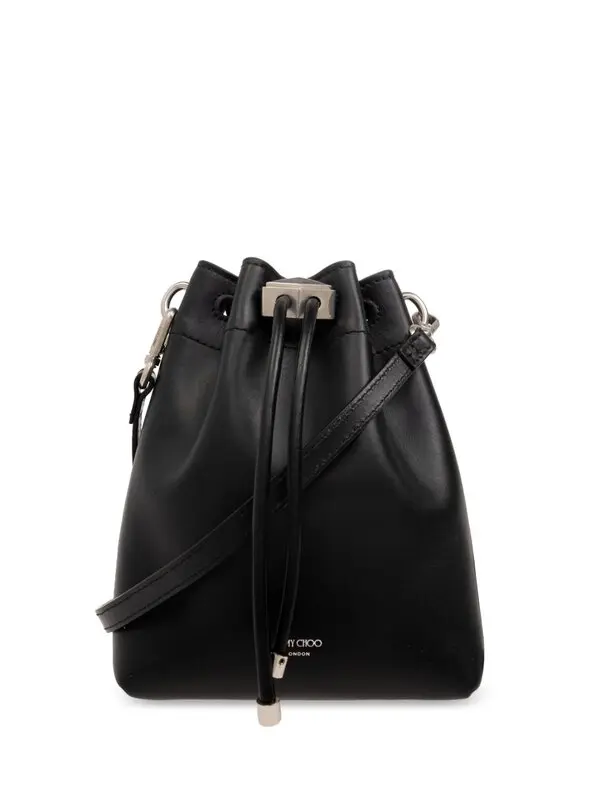 JIMMY CHOO Mini Cinch Leather Shoulder Bag - Black