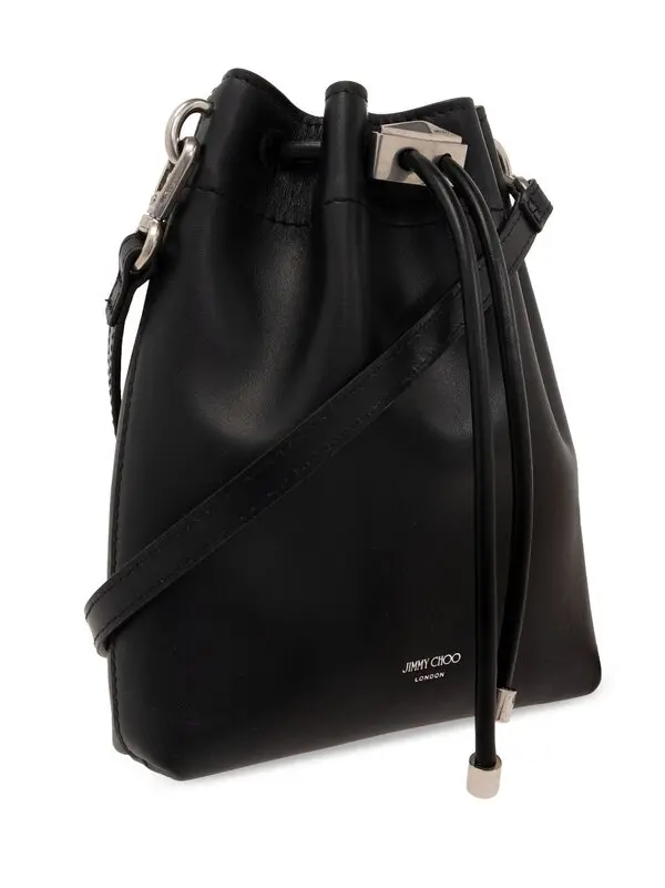JIMMY CHOO Mini Cinch Leather Shoulder Bag - Black