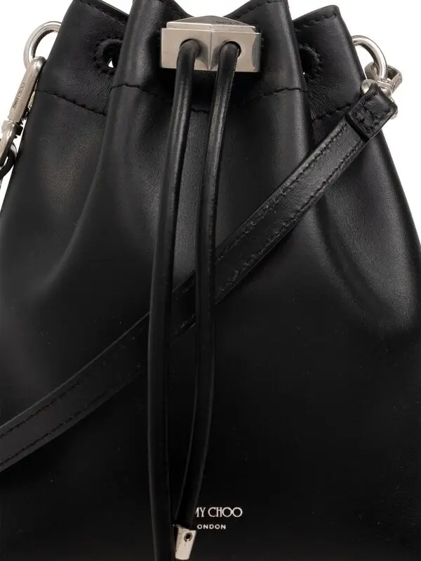 JIMMY CHOO Mini Cinch Leather Shoulder Bag - Black