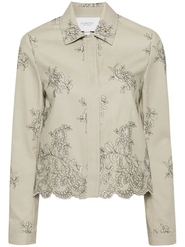 Giambattista Valli Floral-embroidered Twill Shirt