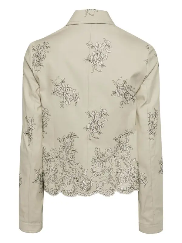 Giambattista Valli Floral-embroidered Twill Shirt