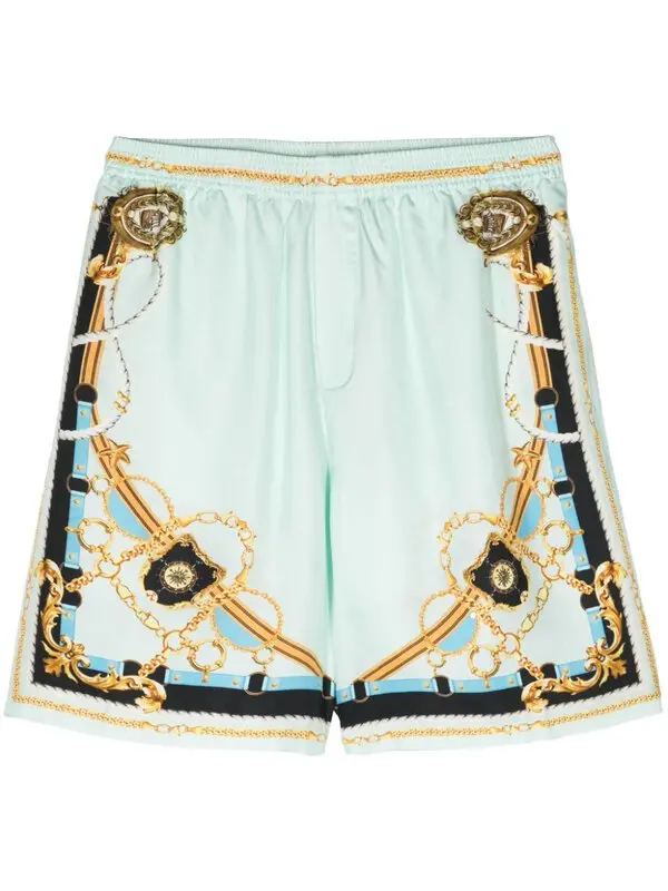 Camilla Sea Charm Silk Bermuda Shorts - Green