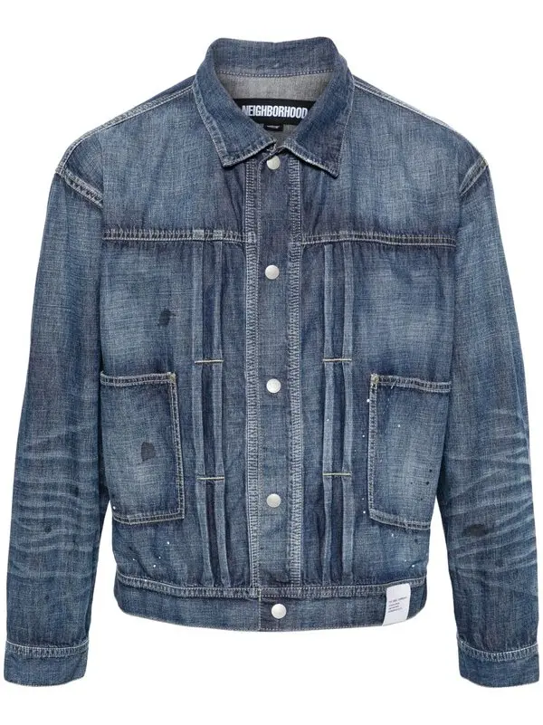NEIGHBORHOOD Paint-splatter Denim Jacket - Blue