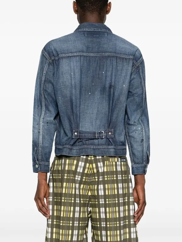 NEIGHBORHOOD Paint-splatter Denim Jacket - Blue
