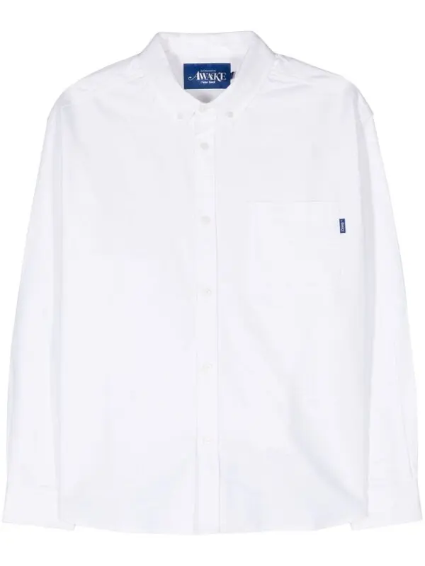 AWAKE NY Button-down Collar Cotton Shirt - White