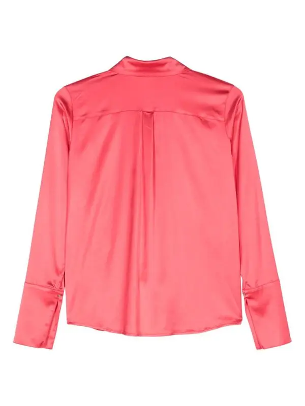 Patrizia Pepe Spread-collar Satin Shirt - Pink