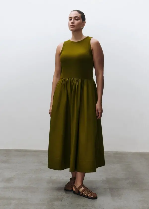 ME+EM Mixed Media Maxi Dress